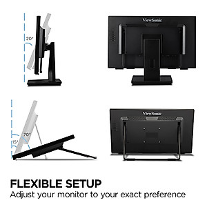 ViewSonic TD2465 24 Inch 1080p Touch Screen Monitor with Advanced Ergonomics, HDMI and USB Inputs