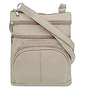 Leather Small Crossover Cross Body Bag Long Over the Shoulder Sling Women's Purses and Handbags Cellphone Purse (Beige Cross Body Bag)