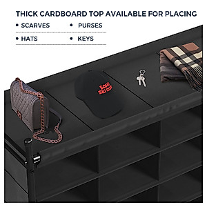 STO STO Shoe Rack Organizer, 5-Tier 20 Pairs Free Standing Stackable Shoe Rack Cubby for Entryway, Closet and Hallway, Black