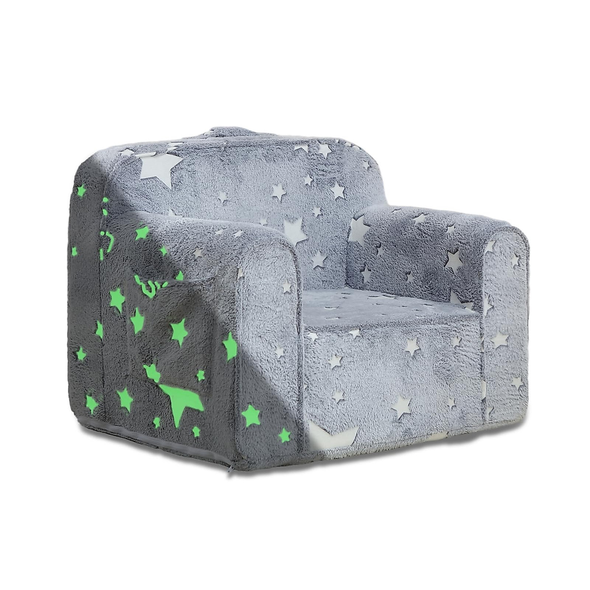 Comfy Toddler Chair Kids Chair,Toddler Foam Chair,Kids Armchair Toddler Couch Baby Kids Sofa Reading Chair with Glow in The Dark(Glow Star)