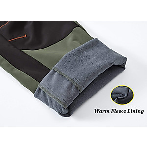 Rdruko Men's Snow Ski Pants Waterproof Insulated Winter Outdoor Hiking Fleece Pants with Belt(Army Green, US M)