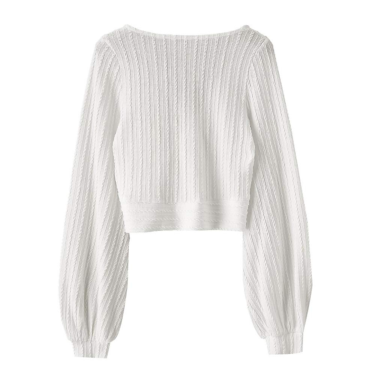 ZAFUL Women's Cross Wrap Ruched Plunge Deep V Neck Long Sleeve T Shirt Top