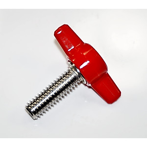 5/16”-18 x 3/4" Thumb Screw Stainless Steel Red/Black Thumbscrews Tee Wing Thumb Screws Coarse Threads Plastic Knob Thumbscrew Stud 3/4" - Built in USA - Packs of 2,4,or 8pc’s (4)