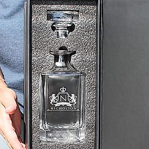 Custom Monogrammed Whiskey Decanter - Engraved with WPS Design