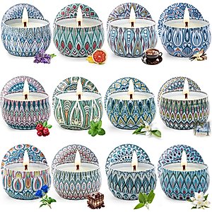 Scented Candles Gift Set, 12 Pack Soy Candles for Home Scented, Stocking Stuffers for Women, 300 Hours Burning, Aromatherapy Candle Set, Birthday Gifts for Women Mom with Gift Box