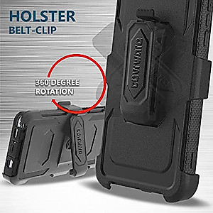 Covrware Aegis Series Case for Moto G Stylus 5G 2022 / XT2215, Full-Body Rugged Dual-Layer Shockproof Protective Swivel Belt-Clip Holster Cover with Built-in Screen Protector, Kickstand, Black