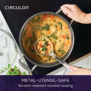 Circulon A1 Series with ScratchDefense Technology Nonstick Induction Stockpot with Lid, 8 Quart, Graphite