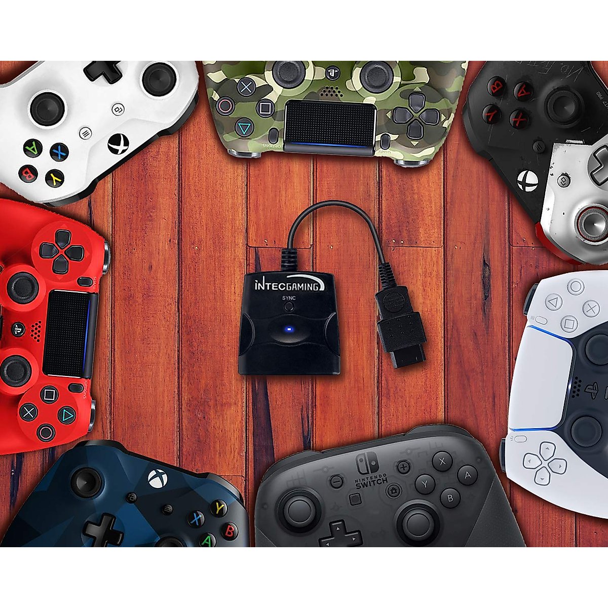 Intec Gaming Saturn Converter- Support PS5/PS4, Xbox One, Switch Pro Wire-Less Controller Play Retro Console, Consoles Adapter for Sega Saturn Console (Not Compatible with Xbox Series X/S Controller)