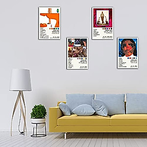 Tinysea Steve Lacy Music Album Poster 4pcs 08x12inches Unframed Canvas Wall Art For Room Aesthetic Gift For Funs