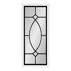 Kate and Laurel Bakersfield Farmhouse Wall Mirror, 13 x 30, White, Traditional Window Mirrors for Wall