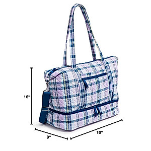 Vera Bradley Women's Cotton Deluxe Tote Travel Bag, Ikat Island, One Size US