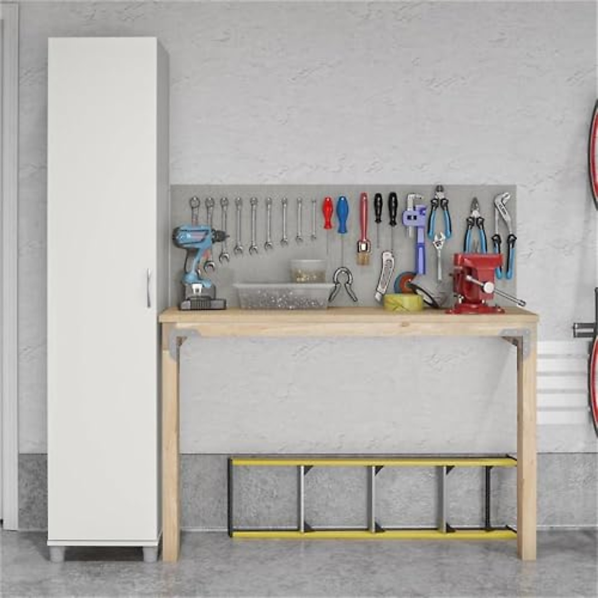 Pemberly Row Transitional 16" Utility Storage Cabinet in White