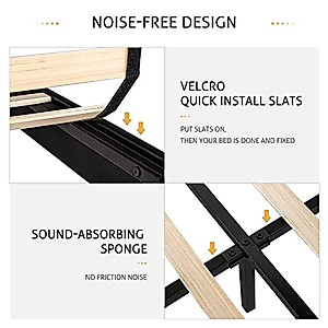 SHA CERLIN King Size Bed Frame with Button Tufted Headboard, Faux Leather Upholstered Mattress Foundation, Platform Bed Frame, Wooden Slat Support, No Box Spring Needed, White