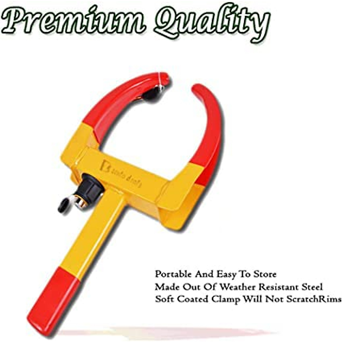 Zento Deals Security Tire Clamp - Heavy Duty Anti- Theft Vehicle Wheel Lock for Car Trailer