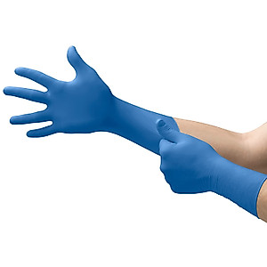 Microflex SafeGrip SG-375 Extra Thick Disposable Latex Gloves for Life Sciences, Automotive w/Textured Fingertips - Medium Blue (Box of 50)