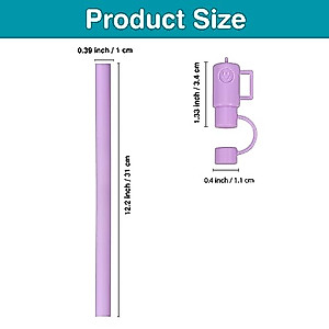 Replacement Straw for Stanley 40 oz 30 oz Cup Tumbler,4Pack Reusable Silicone Straws with Straw Covers Accessories for Stanley Bottles with Cleaning Brush