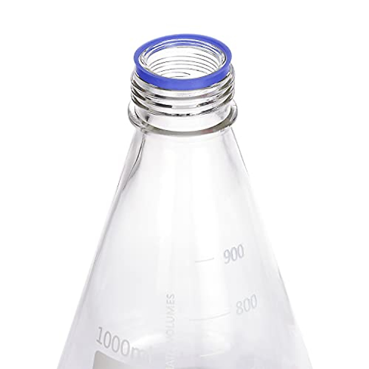 Moonetto 3 Pack 1000ml Narrow Mouth Graduated Lab Erlenmeyer Glass Flask with Orange Screw Cap