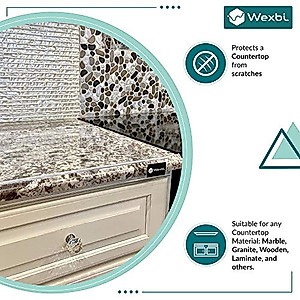 Acrylic Cutting Board for Kitchen with Lip, Non Slip cutting board (Clear Acrylic) by Wexbi, 24 x 18 inch