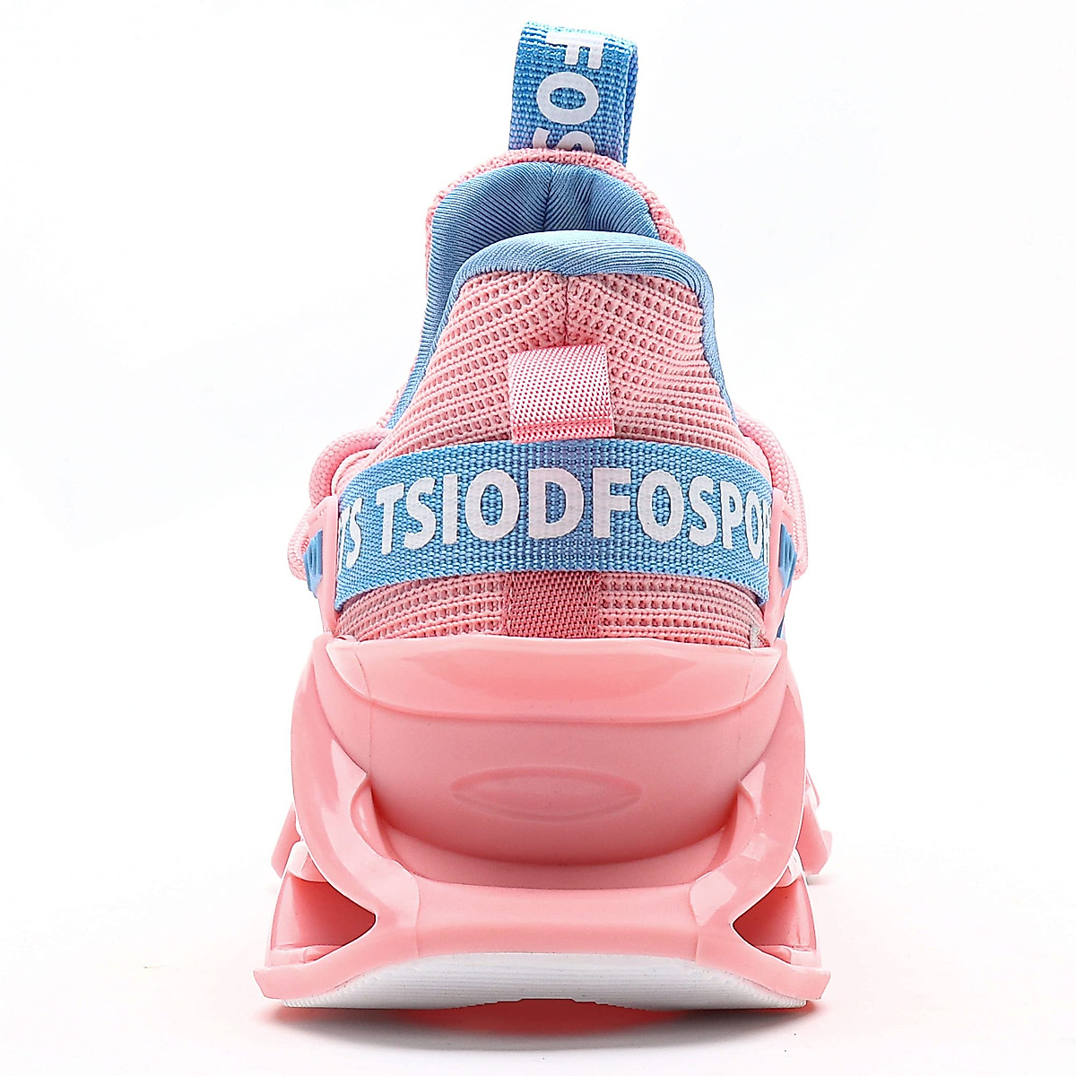 TSIODFO Sneakers for Women Slip on Athletic Running Walking Shoes Breathable Comfort Runner Gym Workout Tennis Shoe Pink Blue Size 8.5