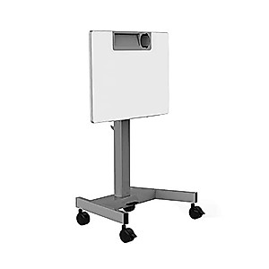 Offex Mobile Gray Pneumatic Adjustable Height and 3-Position Flip-Top Student Nesting Desk with Built-in Pencil Tray, Bottle Holder, Bag Hook - Great for School, Classroom and More