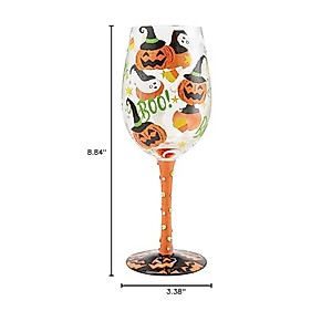 Enesco Lolita Halloween Spook-Tacular Hand-Painted Artisan Wine Glass, 15 Ounce, Multicolor