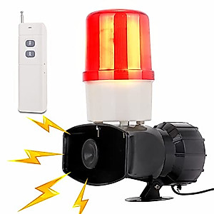 YMJOINMX Alarm Siren 110volt Siren Alarm Strobe Light Security Siren Horn Alarm Emergency Warning Flashing Light for Outdoor Home Garage Door Partying Loud 120db Siren Strobe Alarm