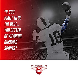 Bucwild Sports Compression Arm Sleeves 1 Pair - 2 Sleeves Youth & Adult Sizes Football Baseball Basketball Cycling Tennis