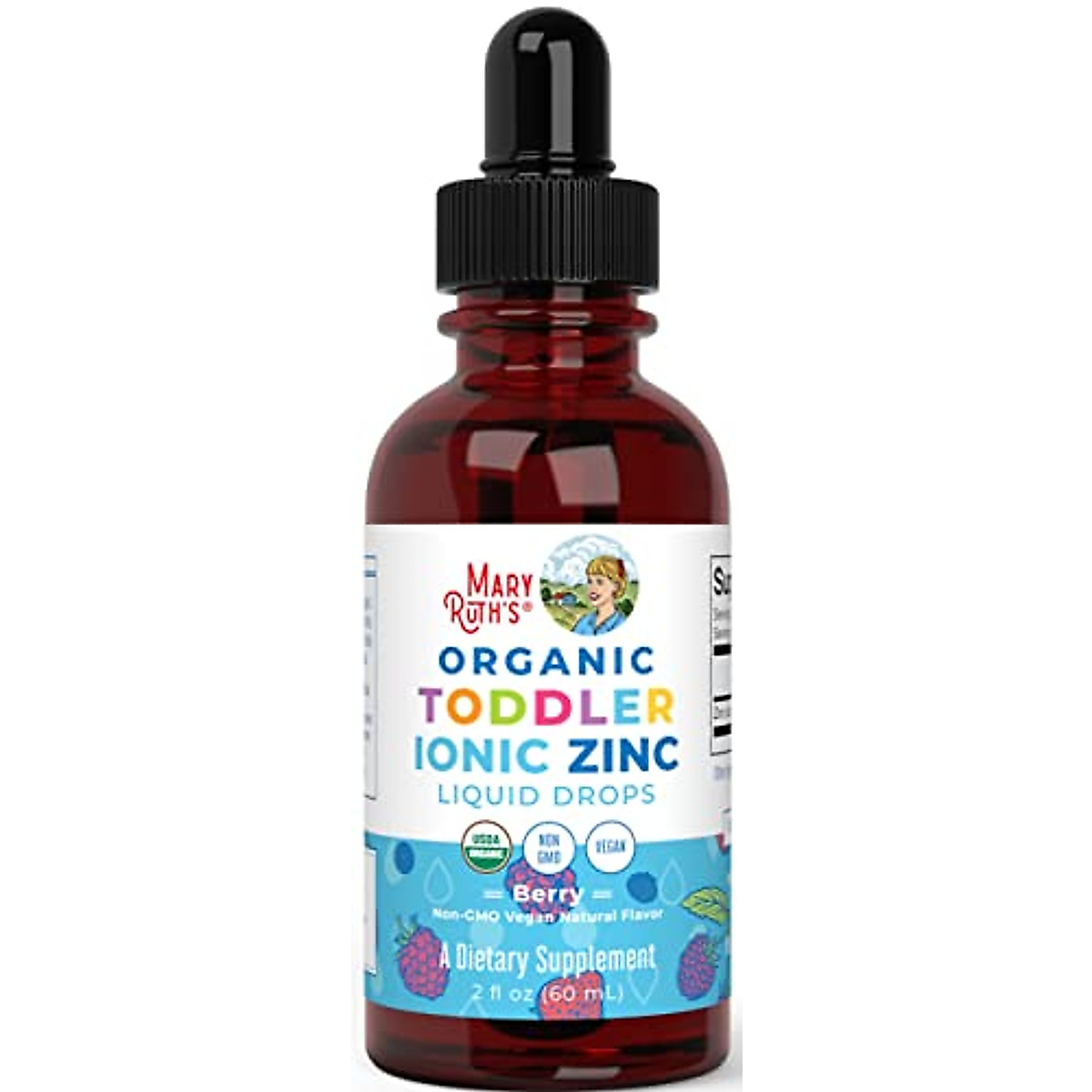 Toddler Liquid Ionic Zinc & Elderberry Syrup USDA Organic Liquid Drops for Toddlers Bundle by MaryRuth’s | Immune Support | Cellular Health | Overall Health for Toddlers.