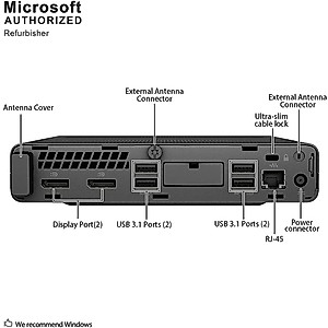 HP 800 G4 Mini Desktop Intel i5-8500T UP to 3.50GHz 32GB DDR4 New 1TB NVMe SSD Built-in Wi-Fi BT Dual Monitor Support Wireless Keyboard and Mouse Win11 Pro (Renewed)