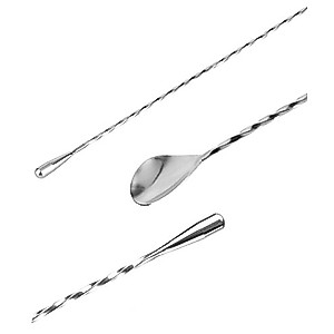 Purefold 15.7 Inches (40 CM) Stainless Steel Bar Spoon, Bartender Cocktail Shaker Cocktail Mixing Spoon,Spiral Pattern