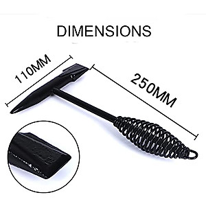 Welding Chipping Hammer with Coil Spring Handle, Wire Brush. Shock-Dampening Steel Rust Removal (1 PCS Hammer)