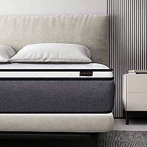 CHEVNI Queen Mattress, 10 inch Hybrid Innersprings Gel Memory Foam Mattress,Medium Firm Mattress in a Box, Euro Top Design Queen Size Mattresses