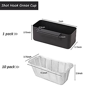 Grease Cup Catcher Pan Compatible with 28" 36" Blackstone Griddle, Grill Collection Drip Pan with 10pcs Disposable Foil Pan Grease Cup Liners Griddle Accessories