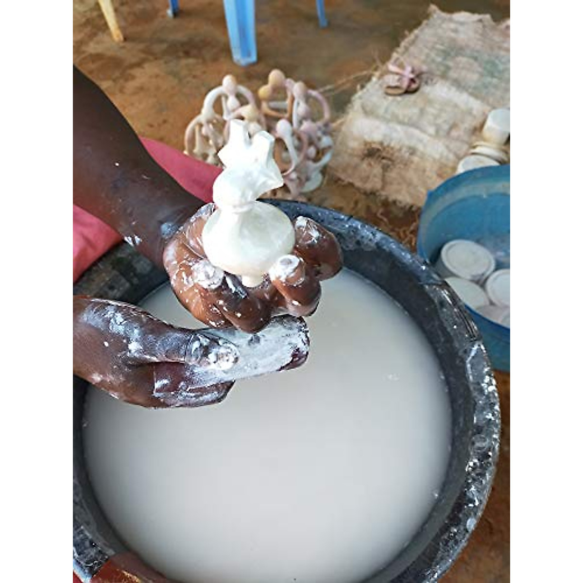 Handmade From Africa - Soapstone Giraffe - Handmade in Kenya - Figurine Sculpture - 4 Inches Height, Pineapple Yellow, SS10