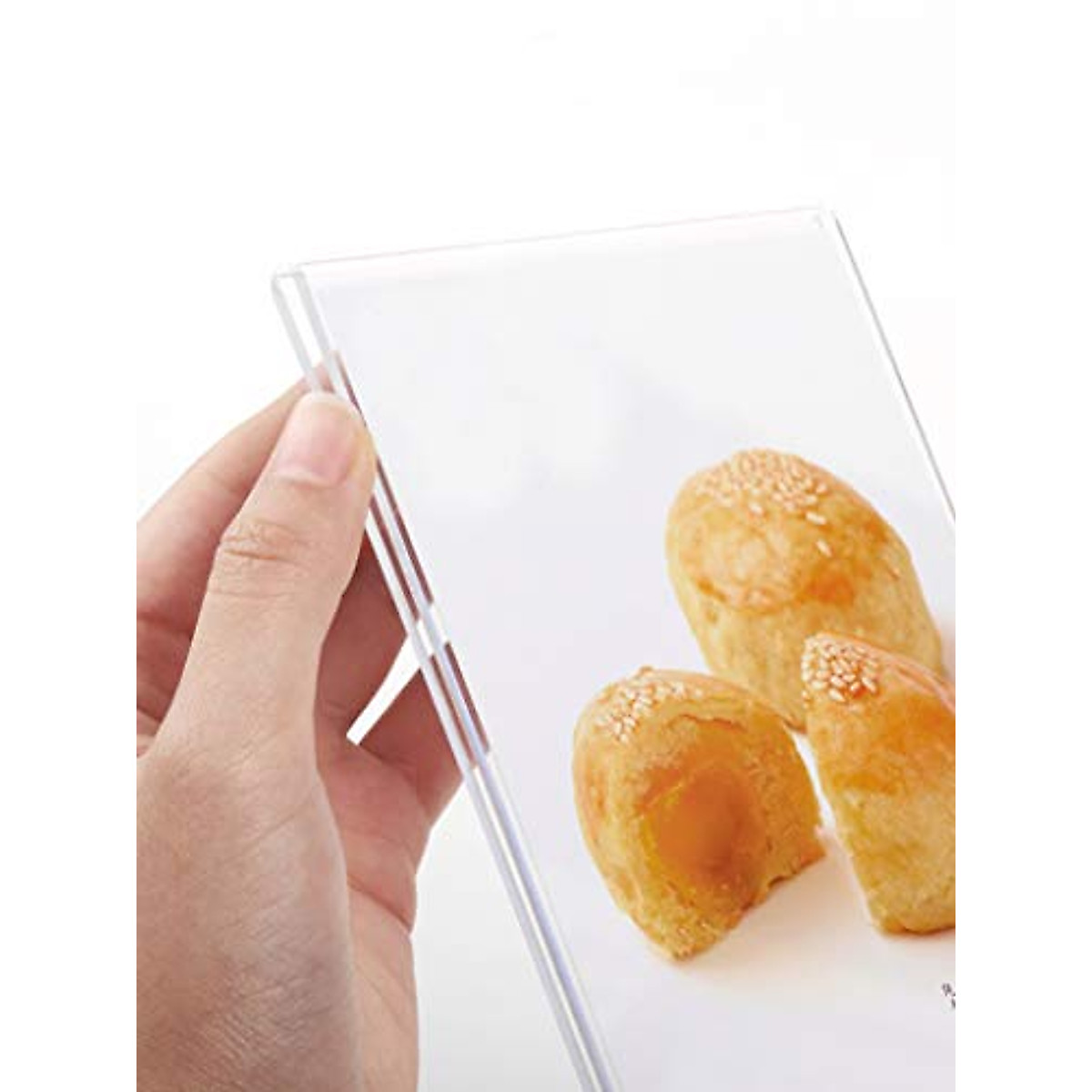 8.5x11 Acrylic Sign Holder, Clear Sign Holder Plastic Paper Holder Slant Back Sign Holders 8 1/2 x 11 inches Sign Holder Acrylic Display Stand for Office, Store,5 Pack