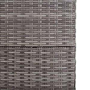 vidaXL Patio Storage Box Poly Rattan Outdoor Garden Home Furniture Blanket Box Pillow Chest Patio Furniture Storage Case Durable Black