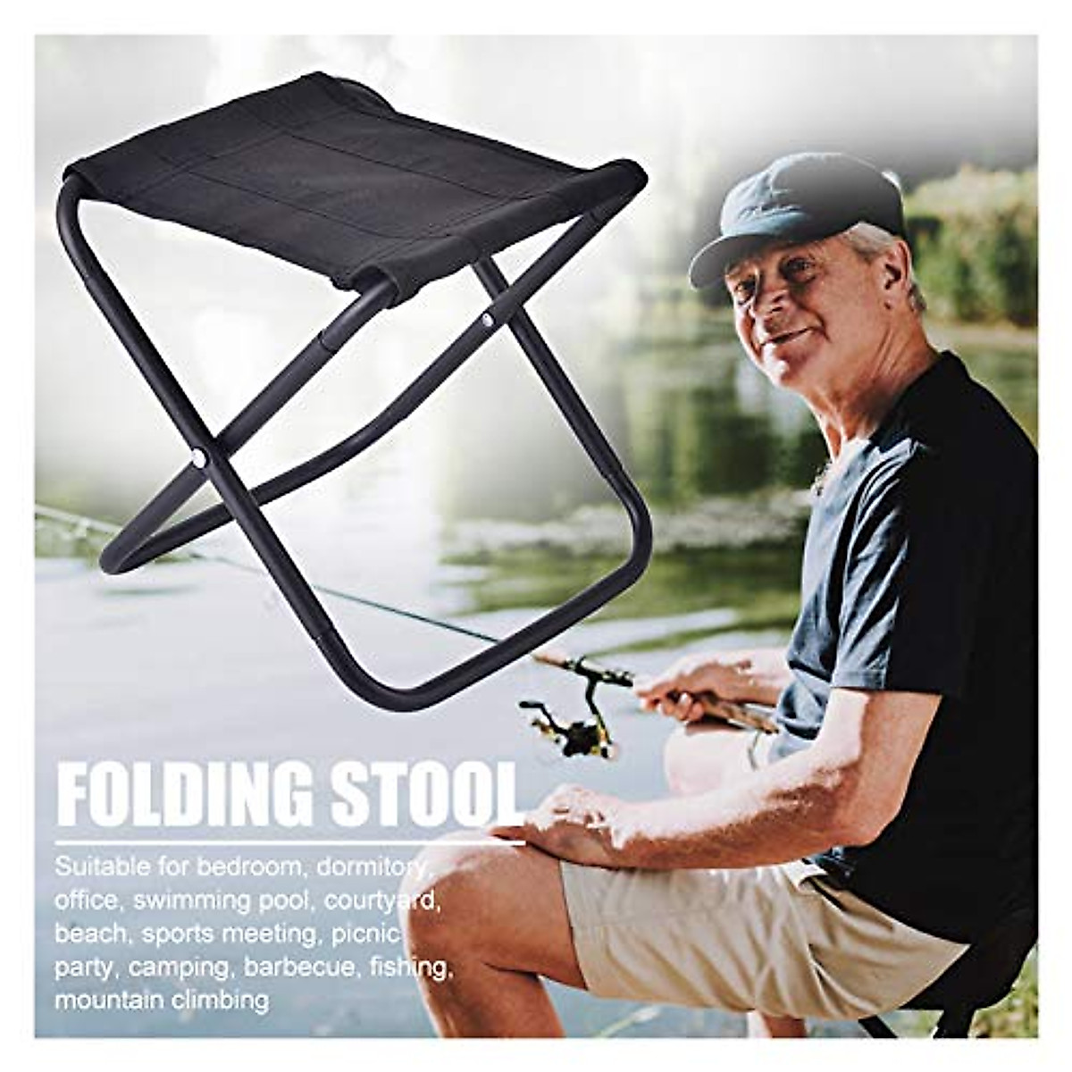 TRENTSNOOK Exquisite Camping Stool Outdoor Folding Footstool Portable Recliner Footstool with Long Legs Can Be Used with Folding Chair