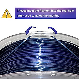3D Printer Filament, 3D PLA Filament Bundle 1.75mm Three Color Silk, Silk Shiny Blue Purple Black Filament 3D Printing Filament, Dimensional Accuracy +/- 0.02mm, Fit Most FDM Printer,1 kg /2.2lb