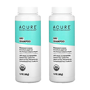 ACURE Acure Dry Shampoo, Brunette to Dark Hair, Rosemary & Cocoa, 1.7 oz (58 g) (Pack of 2)