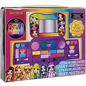 Rainbow High - Townley Girl Beauty Compact Set Kit with Brushes, 4 Eye Shadows, 8 Lip Gloss & 4 Shimmer Makeup Set for Kids Girls, Ages 6+ perfect for Parties, Sleepovers and Makeovers