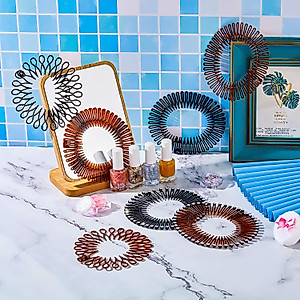 WILLBOND 14 Pcs Flexible Circle Hair Bands - Stretch Headbands with Tooth Comb for Women and Girls, 7 Fresh Color Styles