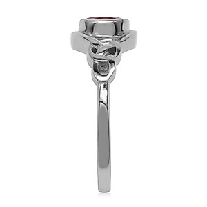 Silvershake Created Pink Tourmaline White Gold Plated 925 Sterling Silver Celtic Knot Ring Size 6.5