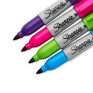SHARPIE 35108PP Mini Permanent Markers, Fine Point, Vibrant Colors, 4 Count