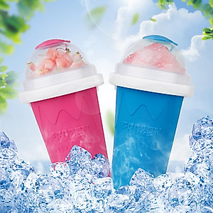Slushie Maker Cup Frozen Magic: TIK TOK Smoothies Cooling Cup, Double Layer Silica Cup, DIY Homemade Slushies, Portable Squeeze Icy Milkshake Cup Gift for Childrens