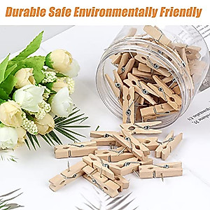 50 PCS Push Pin with Wooden Clips, Durable Wooden Push Pins, Decorative Pushpins Tacks Thumbtacks, Tacks for Cork Board Artworks Notes Photos, Craft Projects, Offices and Homes (Burlywood)