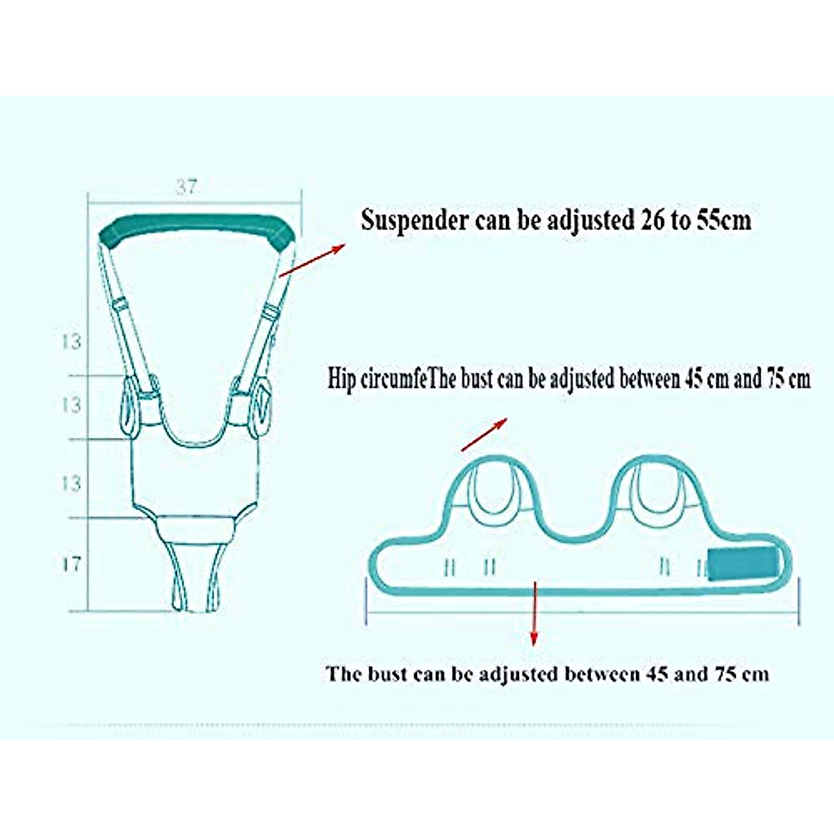 UBRAVOO Handheld Baby Walker Kids Toddler Walking Baby Toys Adjusted Baby Learning Walker Harness Keeper Walking Belt Walk Assistant,Great Gift for 7-24 Months Baby, Blue