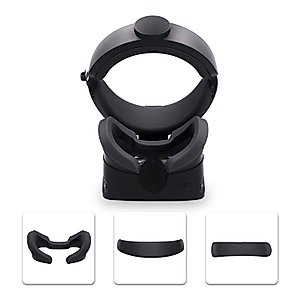 AMVR VR Mask Silicone Protective Cover & Front Foam and Rear Foam Silicone Cover Suit Set Compatible with Oculus Rift S Headset Sweatproof Waterproof Anti-Dirty Replacement Face Pads Accessories