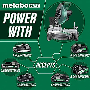 Metabo HPT 18V MultiVolt™ Cordless Miter Saw Kit | 10-Inch Blade | Includes 1-18V/36V MultiVolt™ Battery + Charger | Xact Cut LED Shadow Line System | C1810DFA