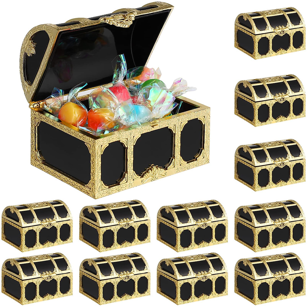 Toyvian 12Pcs Pirate Treasure Chests for Party & Play