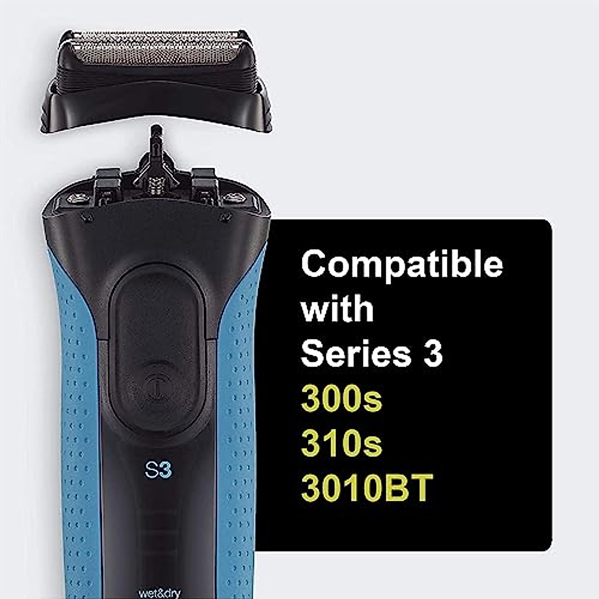 Series 3 Replacement Head for Braun Electric Shaver -21B- Compatible with Braun Electric Razors 300s, 310s, 3010BT (2 Pack)
